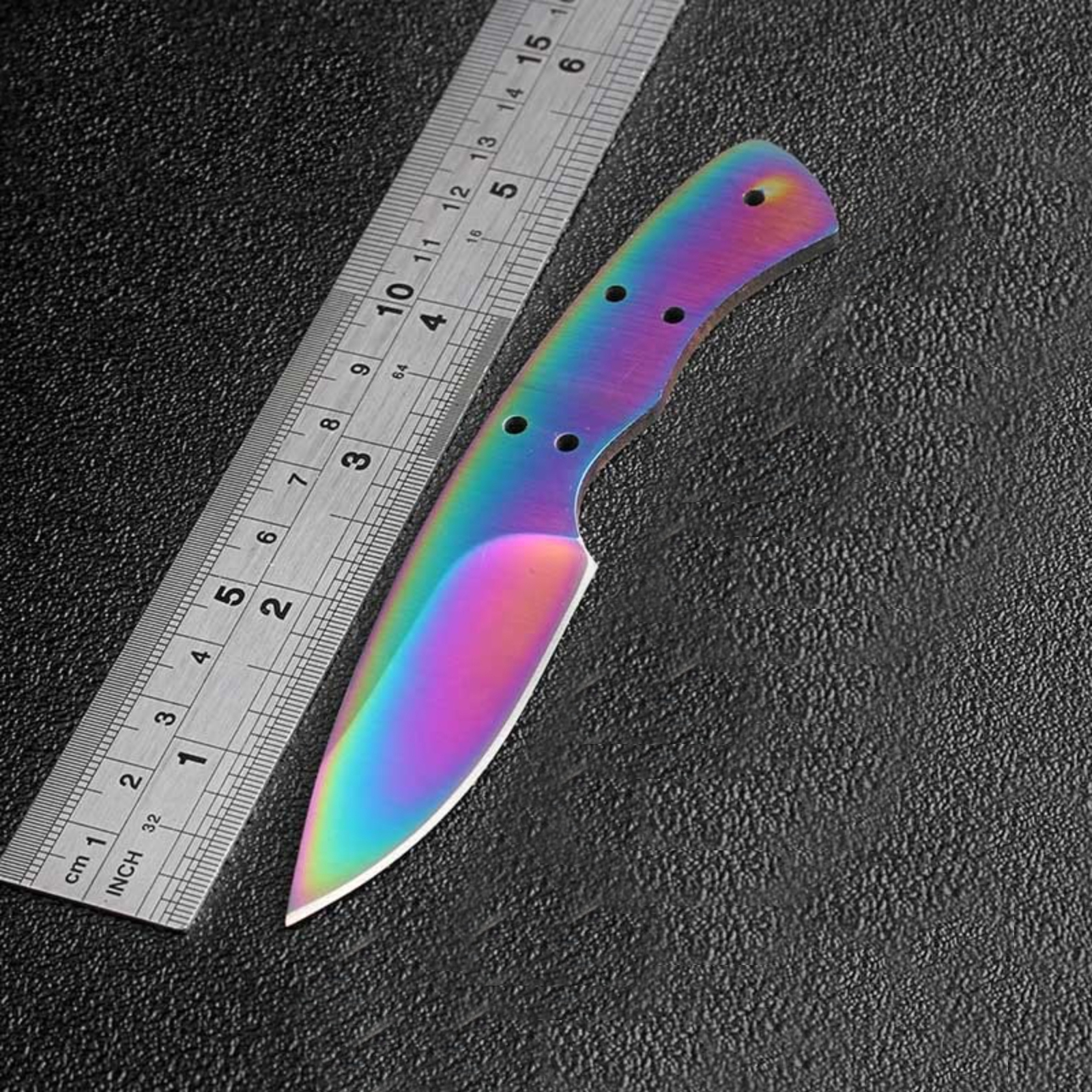 Rainbow Knife Making 440C Blanks Handmade Fixed Blade EDC DIY