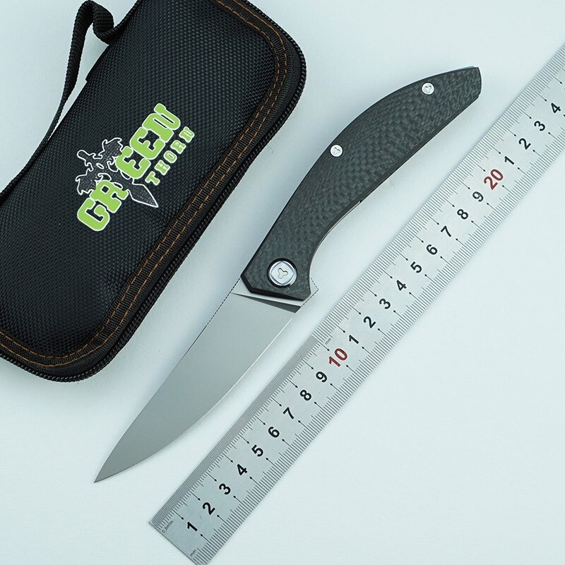 Green Thorn SIGMA M390 Folding Knife Titanium CF Tactical EDC