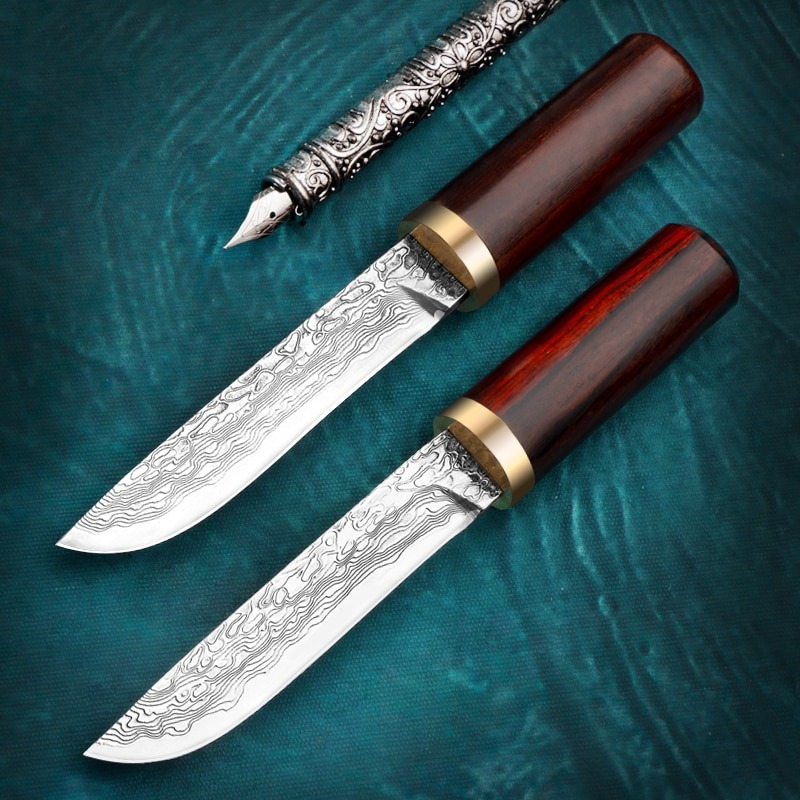 VG10 Damascus Cigar Tanto Mini Katana Samurai Knife Tactical