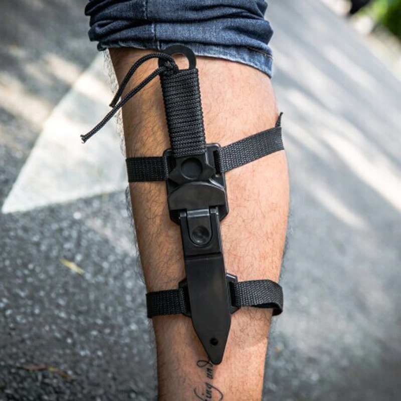 Knife with Holster Leg Strap Tactical Survival Fixed Blade EDC