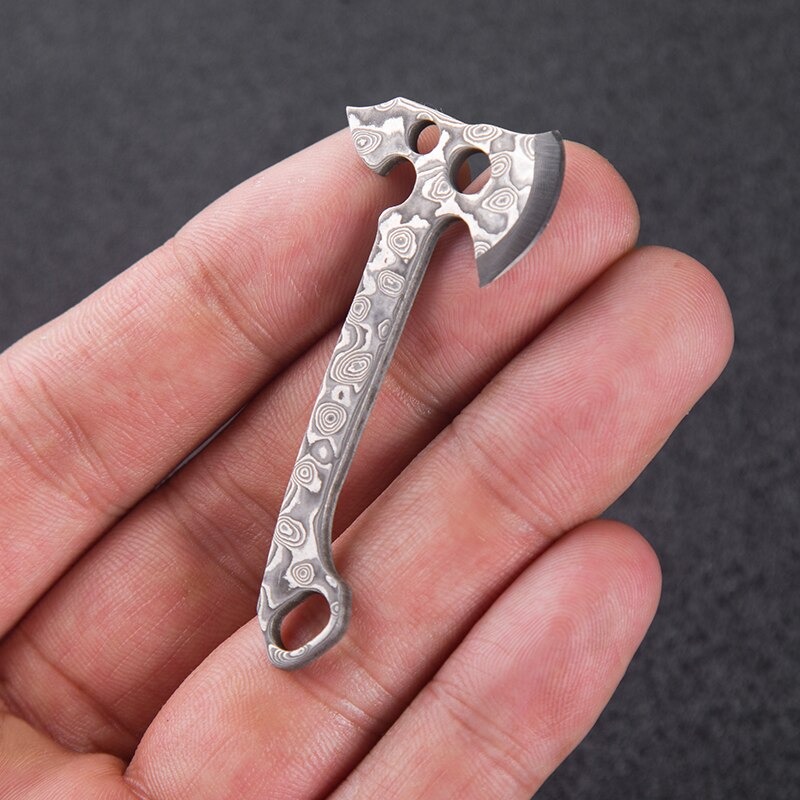 Miniature Axe Tomahawk Damascus Viking Tactical Small EDC
