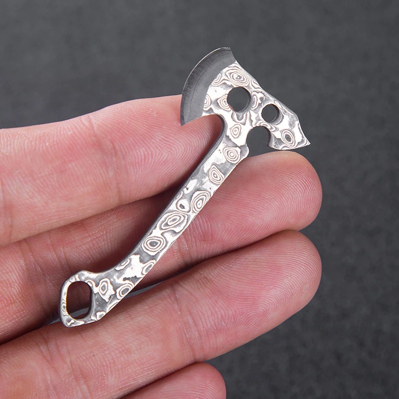Miniature Axe Tomahawk Damascus Viking Tactical Small EDC