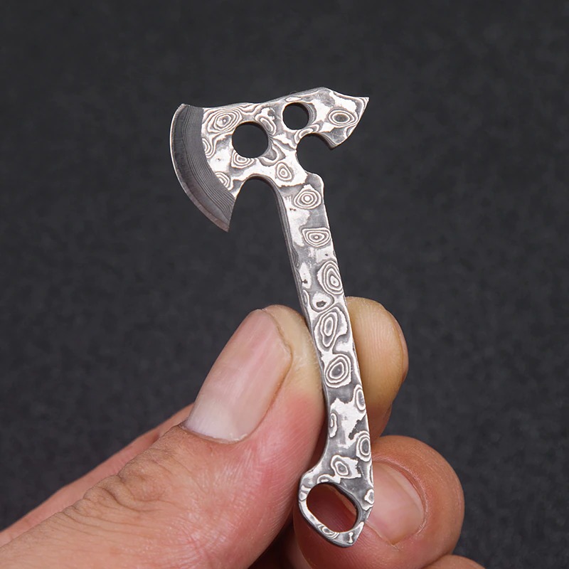 Miniature Axe Tomahawk Damascus Viking Tactical Small EDC