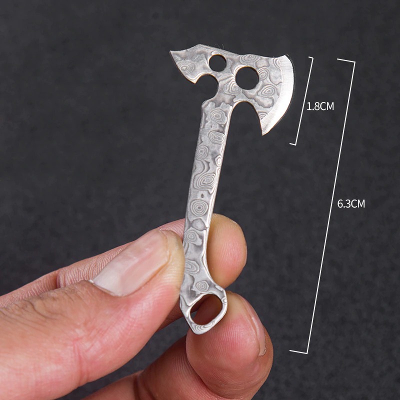 Miniature Axe Tomahawk Damascus Viking Tactical Small EDC