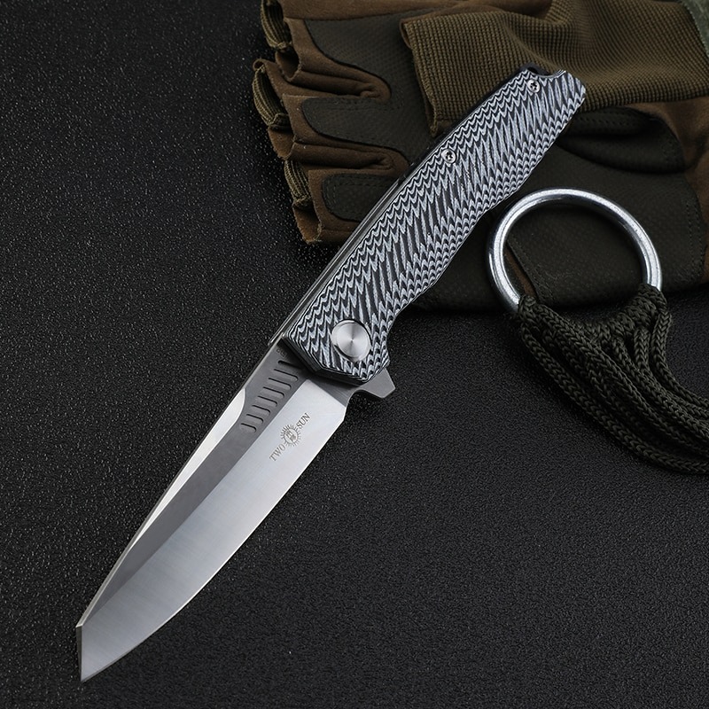 Twosun TS16 folding knife D2 steel G10 handle Tactical EDC