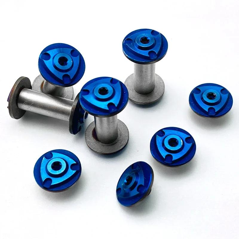 10 Pcs Blue Lock Handle Screw Stainless Steel DIY T8 Plum Knife Making ...