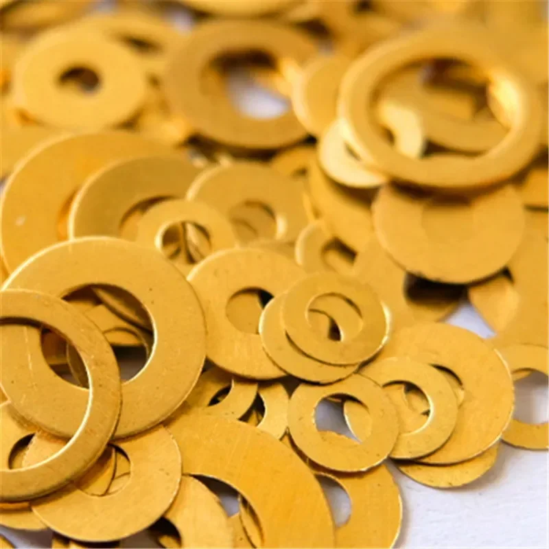 10pcs Folding Knife Washers Copper Brass Sheet DIY Making Screw Cushion ...