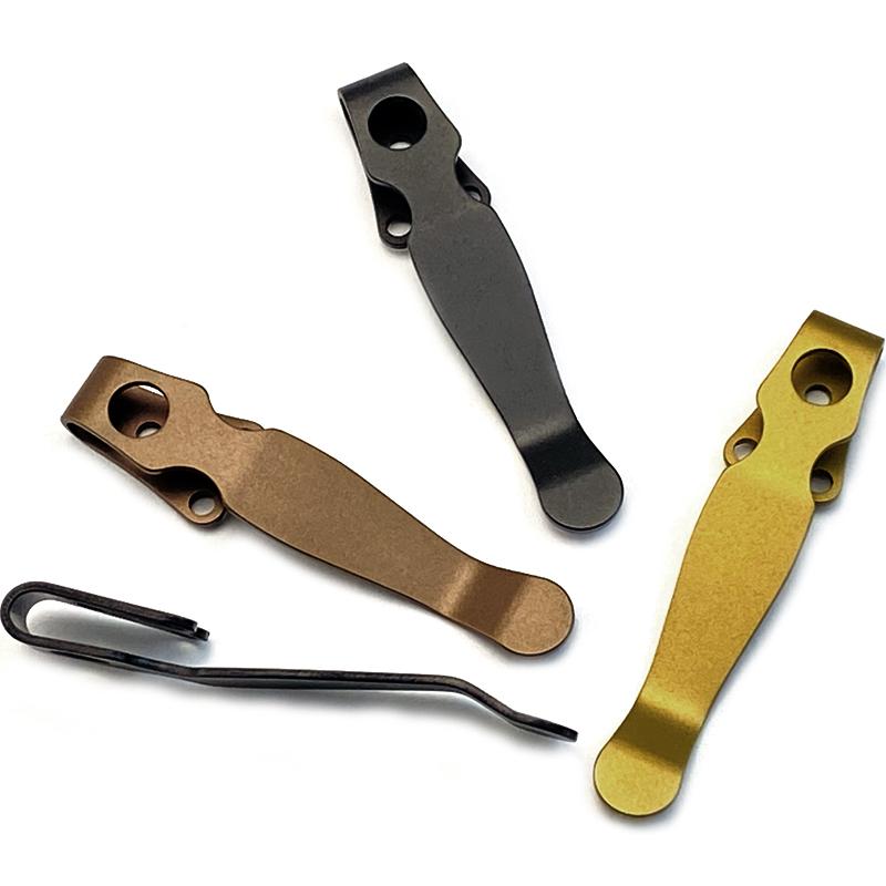 Knife Back Clip Titanium Alloy Pocket Clip Knife Making for Spiderco ...